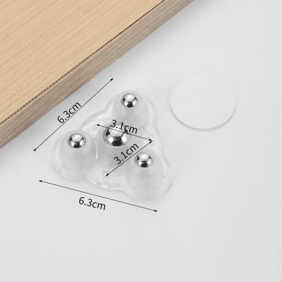INF 16 Stück selbstklebende Lenkrollen, 3+1 Stahlkugeln, transparent, 300