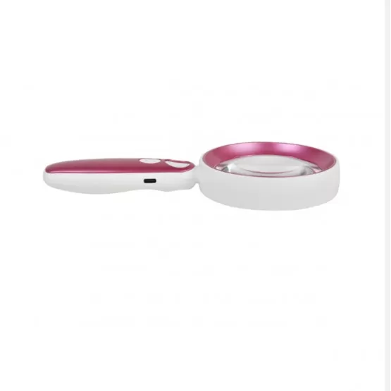 INF Lupa ręczna 22x z 23 diodami LED, ładowana przez USB, soczewka 6x dla