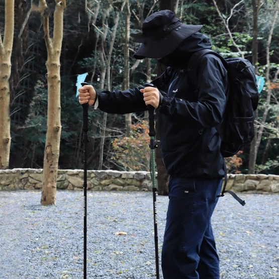 INF Zestaw 2 składanych kijów trekkingowych ze stopu aluminium — miękka