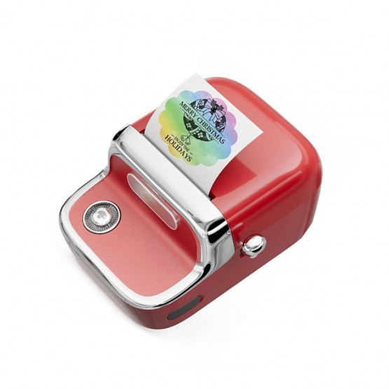 INF Retro termiczna drukarka etykiet Bluetooth 5.2, 203dpi, akumulator